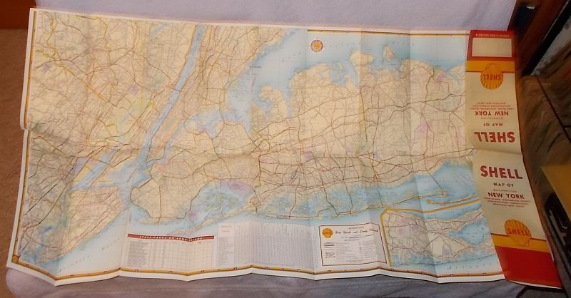 Shell Oil Road Map of Metropolitan New York City and Close Area Ca 1950 ...