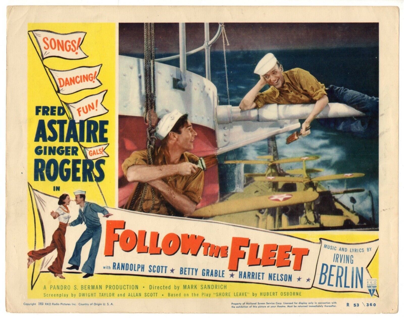 *FOLLOW THE FLEET (1936) Astaire & Rogers Fred & Randolph Scott Paint Their Ship - Pre-1940