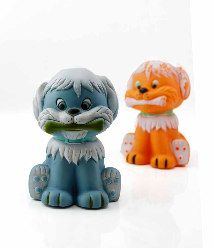 Set of Two 1960s Seated Cartoon Bengi Dog Characters Holding a Bone IC7 ...