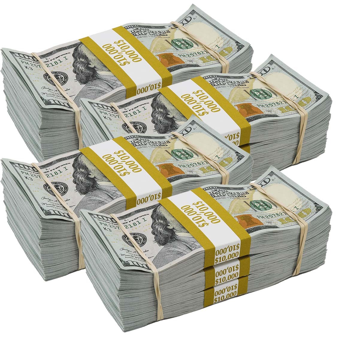 $120,000 Aged Full Print New Series Prop Money Bundles Pack - Reproductions