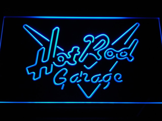 Hot Rod Garage Illuminated Led Neon Sign Hang Wall Home Decor, Room ...