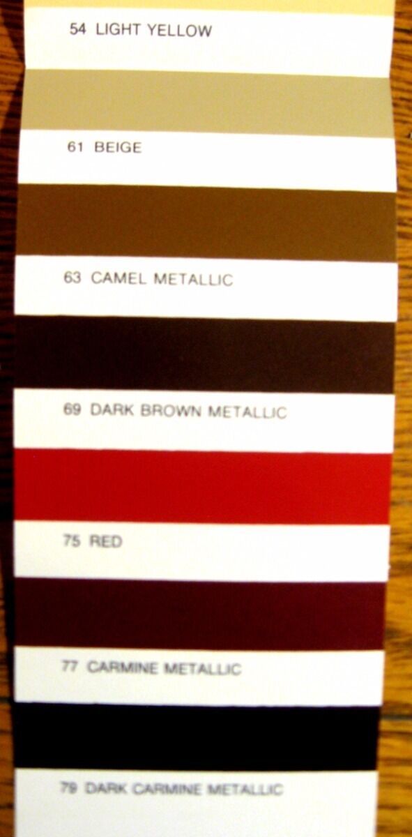 1979 Chevy Chevrolet Paint Chip Color Chart Camaro Nova Malibu Monte ...