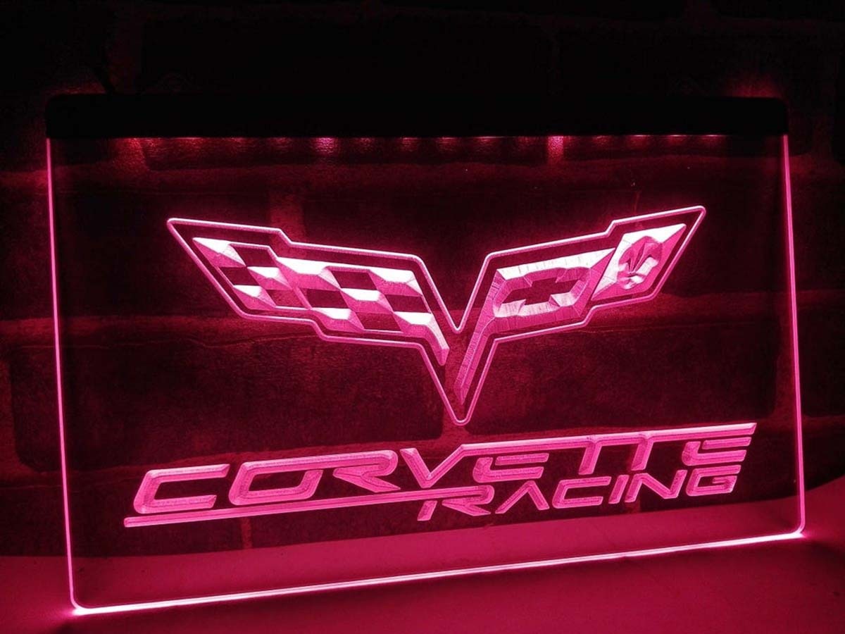 Chevrolet Corvette Racing Led Neon Sign Home Decor, Room, Garage, Craft ...