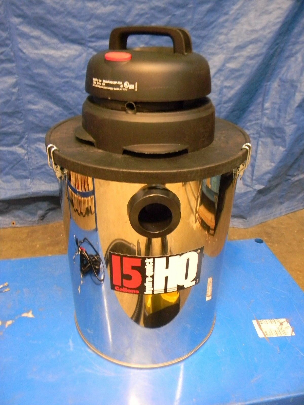 Hydro Quick 15 Gallon Stainless Steel Wet Dry Vacuum 6.5 HP w/ 6' Hose ...