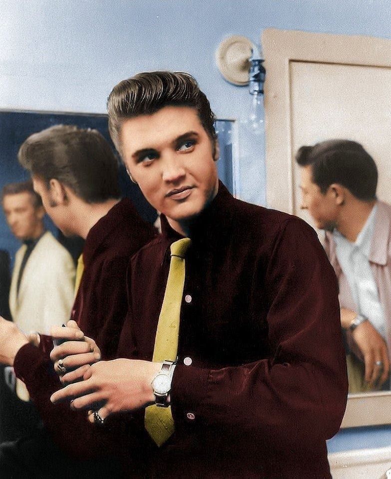 Elvis Presley - Colorized Photo of Elvis backstage in the 1950's - Music