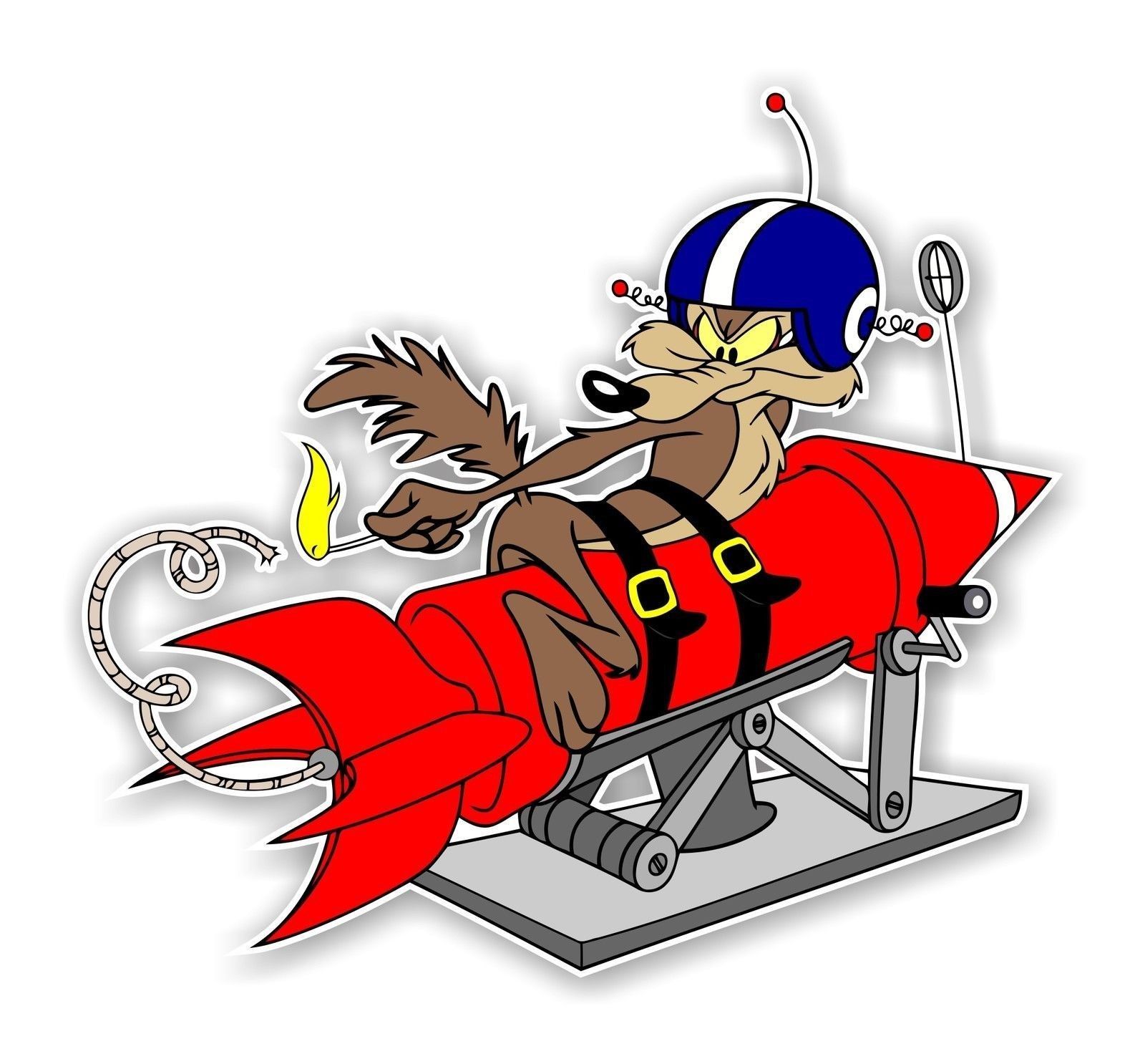 Wile E Coyote Rocket Decal / Sticker Die cut - Decals, Stickers & Vinyl Art