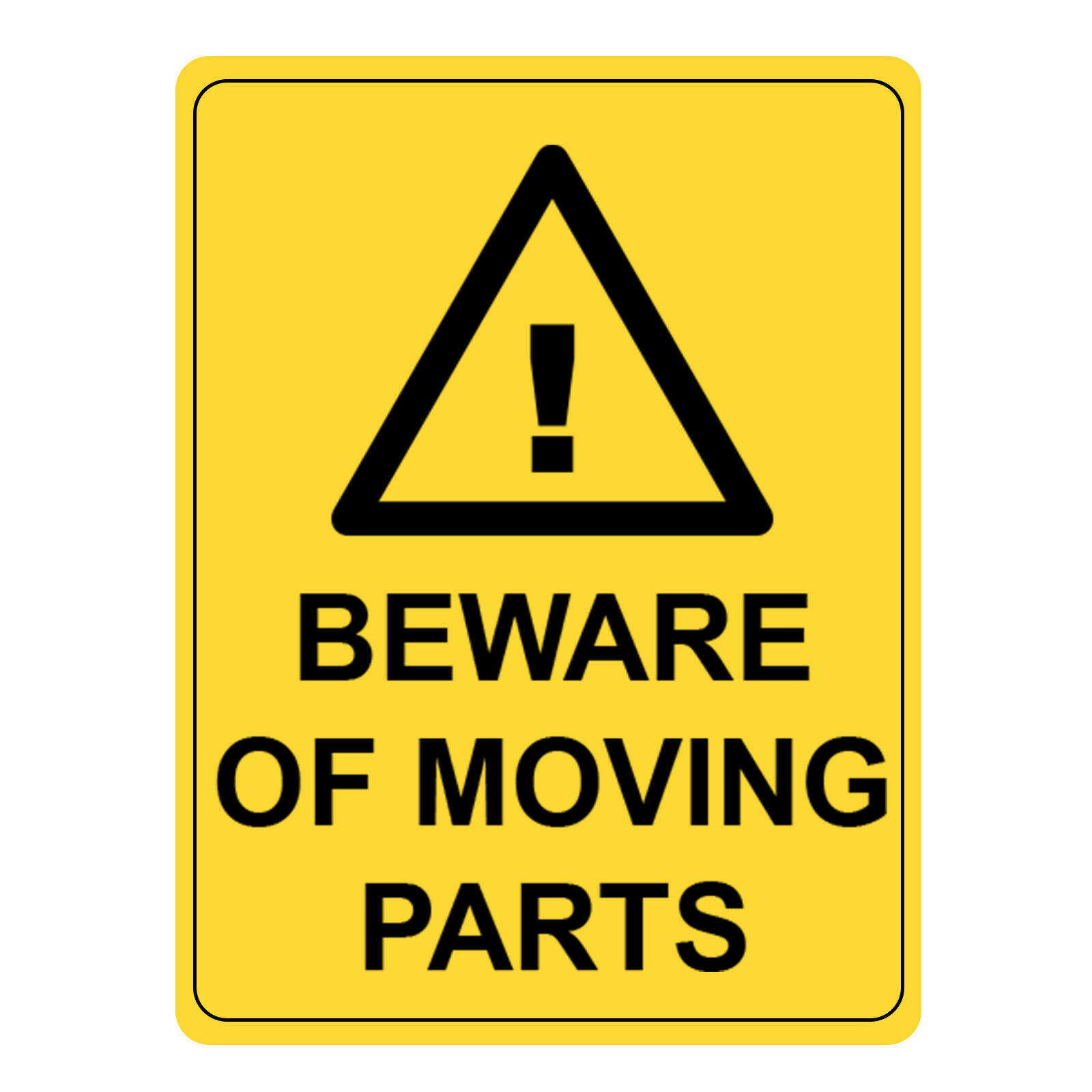 Beware of Moving Parts Warning Sign, Aluminium Hazardous Safety Caution ...