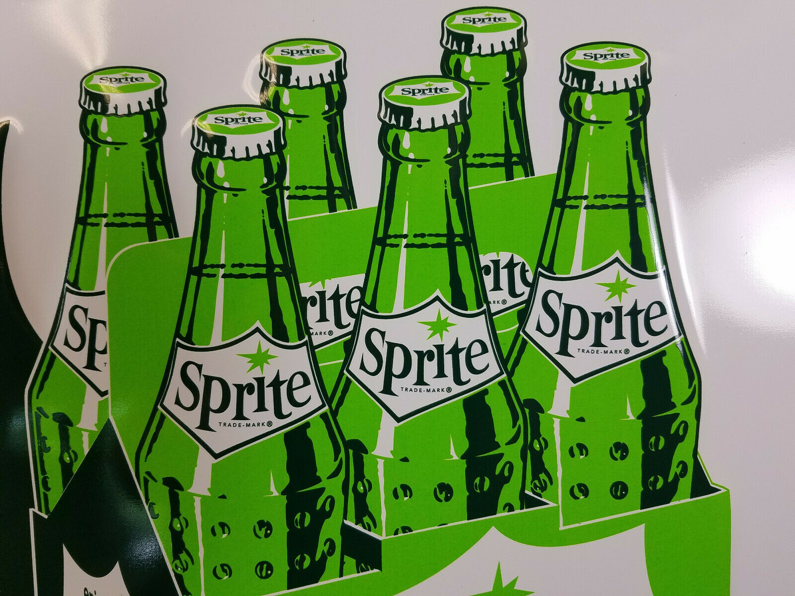 ENJOY SPRITE SIX PACK 36" LONG AMERICAN MADE EMBOSSED METAL ADVERTISING ...