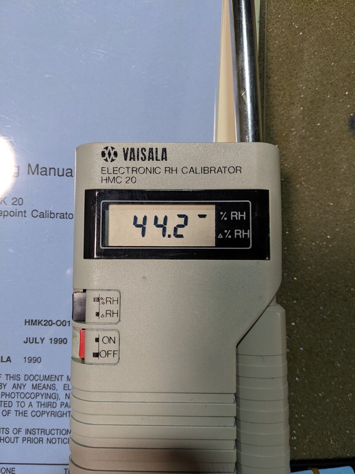 Vaisala HMC 20 Electronic RH Calibrator w/ HMP 20B Reference Probe, Manual, Case - Calibrators