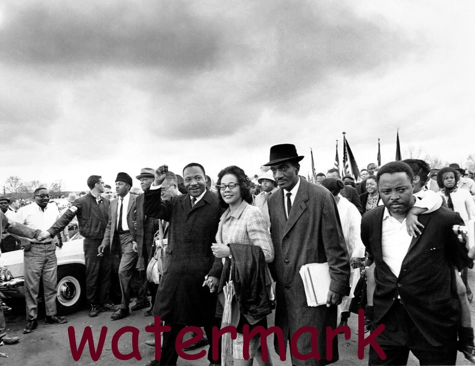 Martin Luther King Jr. & Coretta Scott King marching March 25,1965 ...