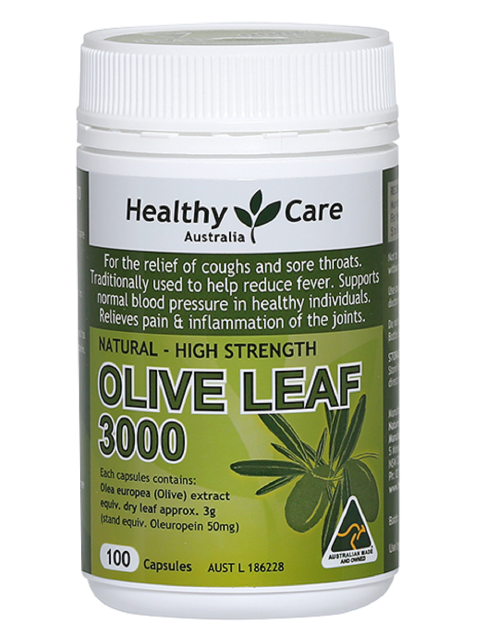 Healthy Care Olive Leaf Extract 3000mg 100 Capsules Other Vitamins