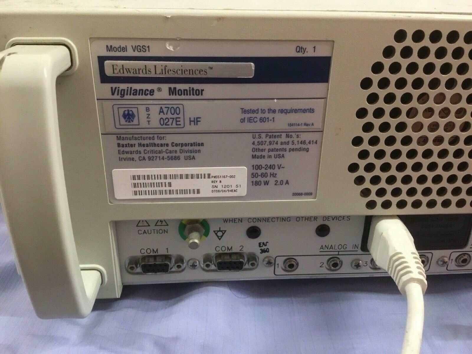 EDWARDS LIFESCIENCES VOLUMETRICS VGSV VIGILANCE CEDV MONITOR ICU ...