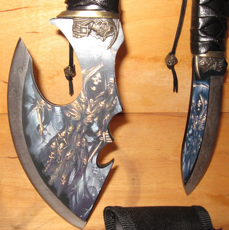 Grim Reaper Dagger and Cleaver Knife Set - Factory Manufactured