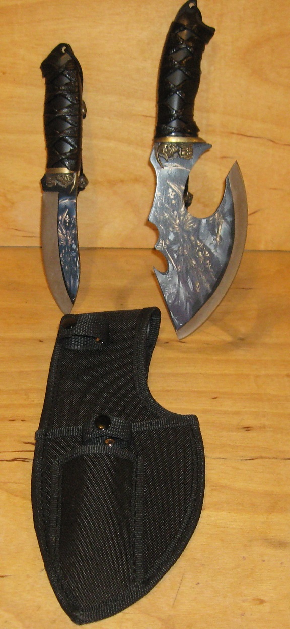 Grim Reaper Dagger and Cleaver Knife Set - Factory Manufactured