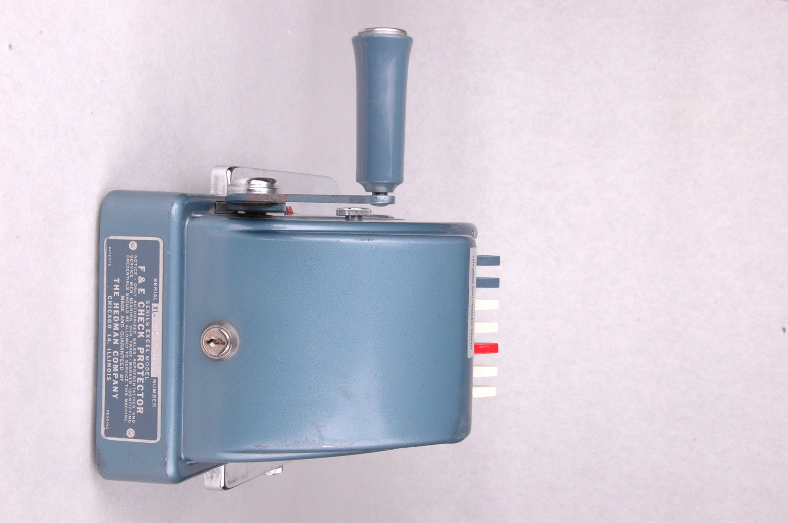 Vtg F & E Hedman Company Check Protector Maker Printer Series Excel ...