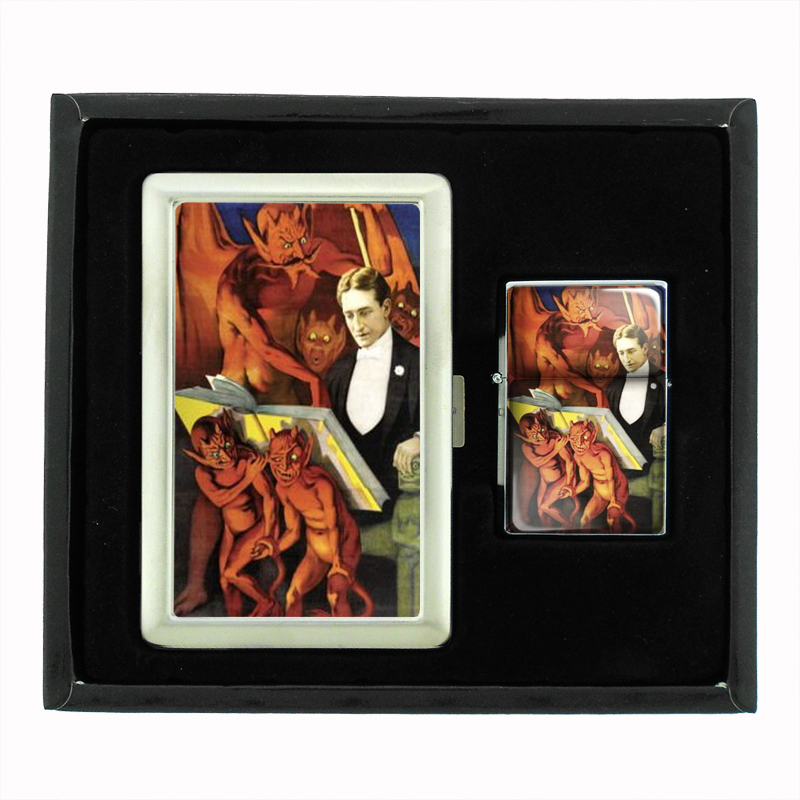 Vintage Magic Satan and Devils Cigarette Case Oil Lighter Set 488 ...