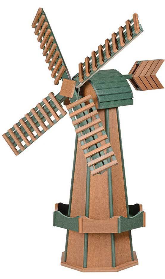 5 FOOT POLY WINDMILL - Cedar & Green Working Garden Weathervane Amish ...