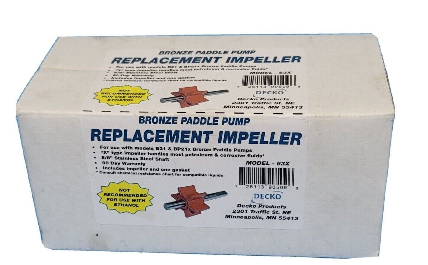 NIB DECKO MODEL 63X BRONZE PADDLE PUMP REPLACEMENT IMPELLER 5/8'' SHAFT ...