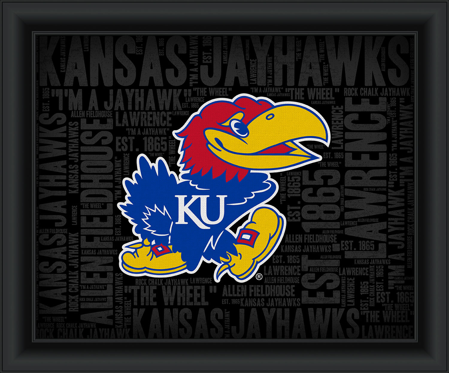 University of Kansas "College Logo Plus Word Clouds" - 15 x 18 Framed ...