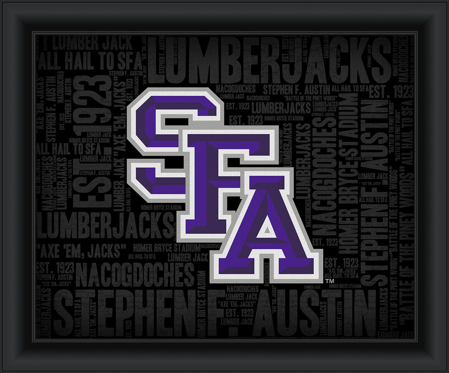 Stephen F. Austin University "College Logo Plus Word Clouds"-15 x18 ...