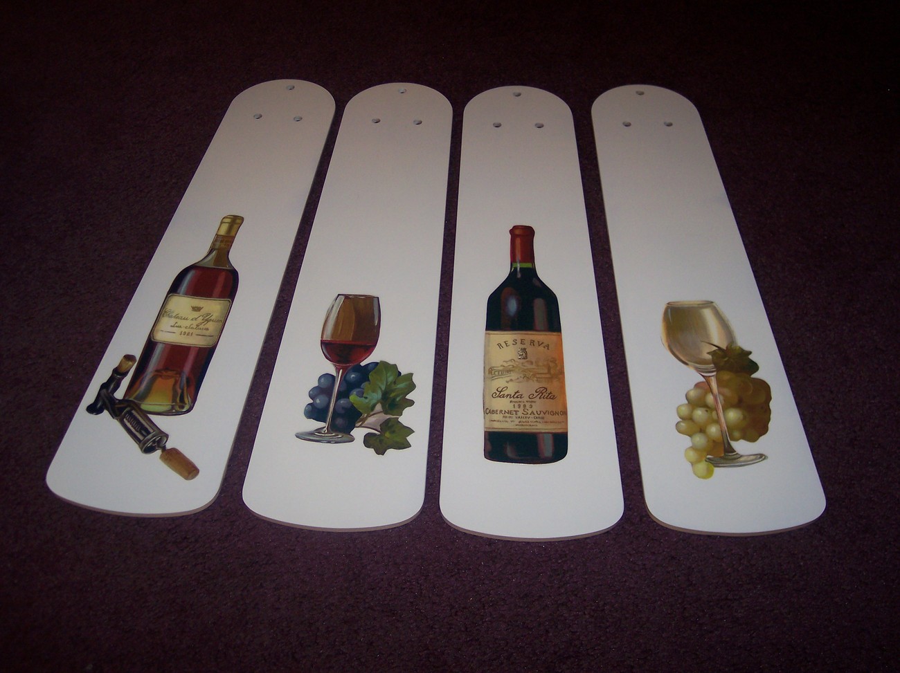 CUSTOM DESIGNED HANDCRAFTED Wine Bottle Grapes & Glasses Elegant ...