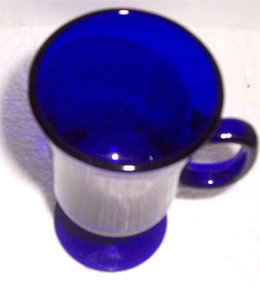 Cobalt Blue Handblown Slender Coffee Glass Mug Drinkware