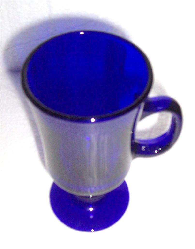 Cobalt Blue Handblown Slender Coffee Glass Mug Drinkware