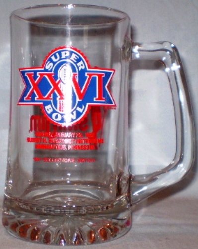 Slim Jim Glass Mug Super Bowl Xxvi 1991 Promo Glasses