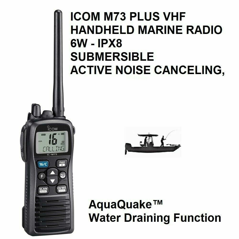 ICOM M73 PLUS HANDHELD VHF - 6W - IPX8 SUBMERSIBLE