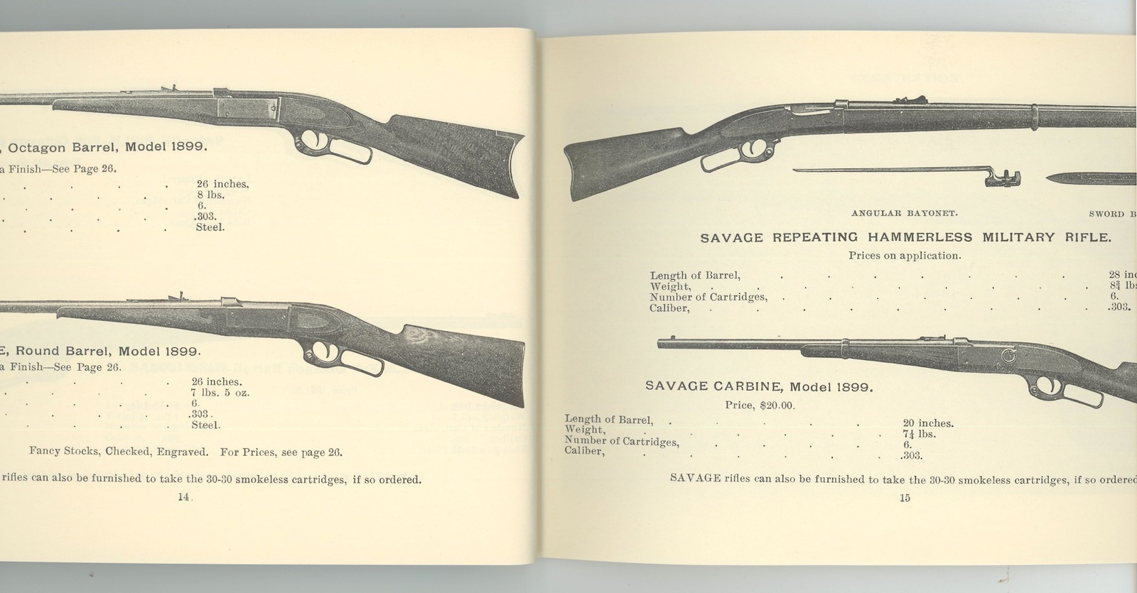 1900 Savage Arms Company Utica New York Catalog reprint rifle ammo ...
