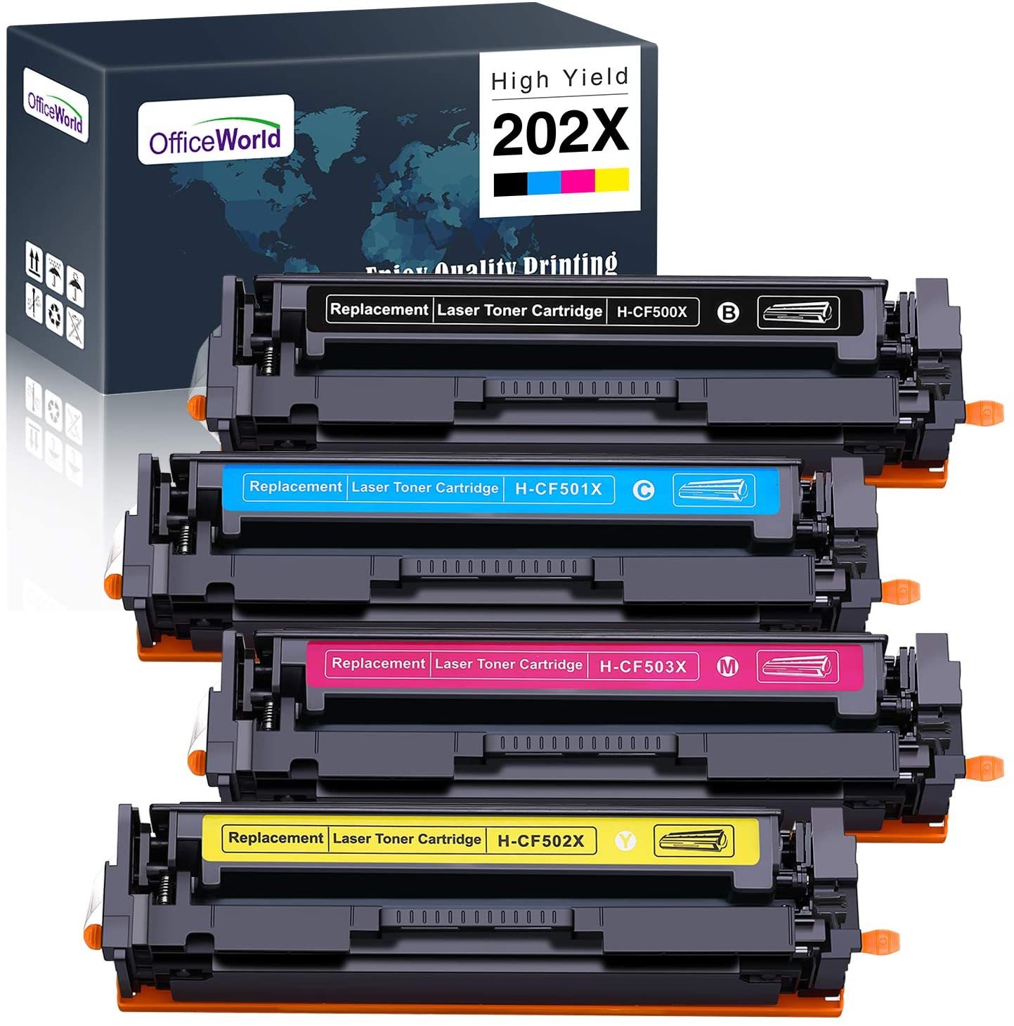 HP 202X High Yield Set/4 HP Laserjet Pro MFP M281fdw M281cdw M281fdn ...