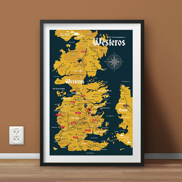 Map of the Seven Kingdoms of Westeros (Game of Throne/House of the ...