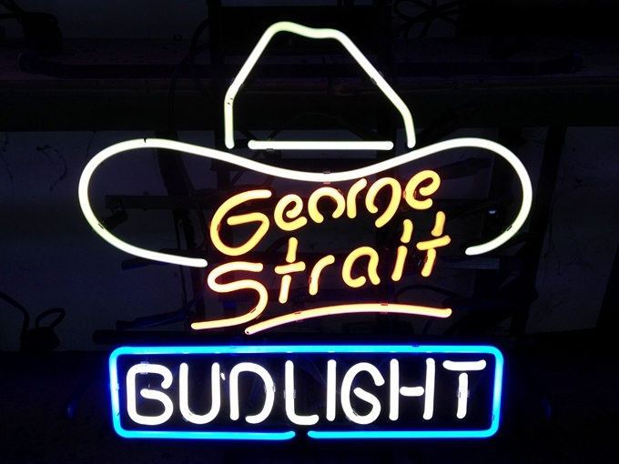 Bud Light George Strait Neon Light Sign 16" x 14" - Other Collectible ...