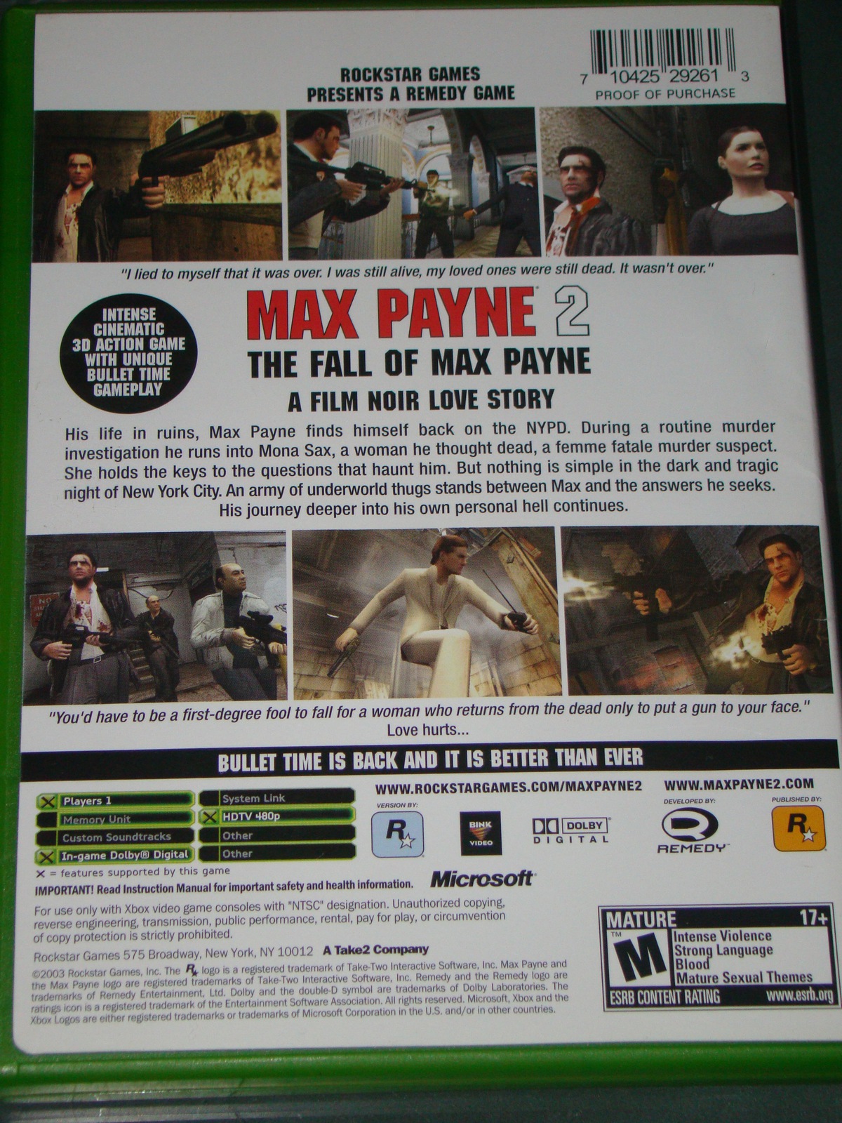 XBOX - MAX PAYNE 2 THE FALL OF MAX PAYNE (Complete with Manual) - Video ...