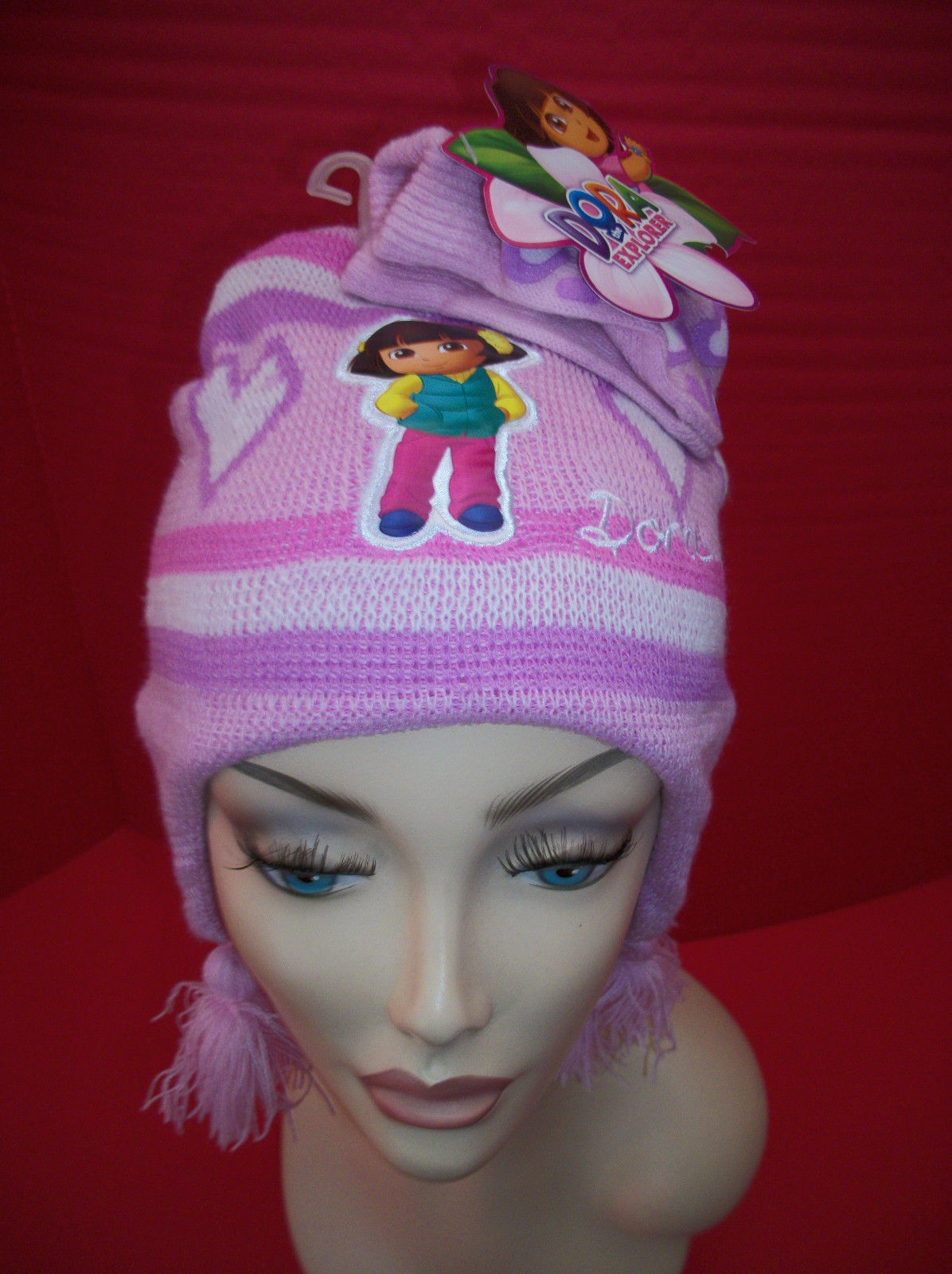 Dora The Explorer Baby Clothes Nick Toddler Girl Hat Set Mitten Trapper ...