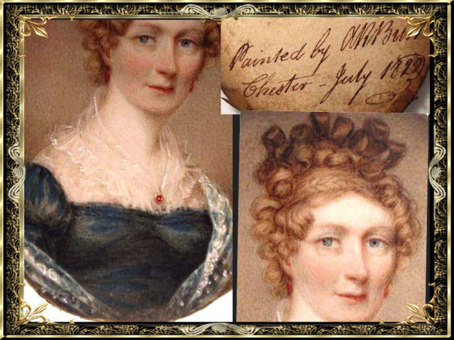 Known artist SIGNED 1822 PORTRAIT miniature Framed woman Royalty ...