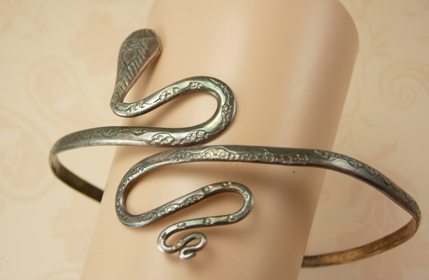 Antique sterling Snake necklace bracelet headband Coiled serpent ...