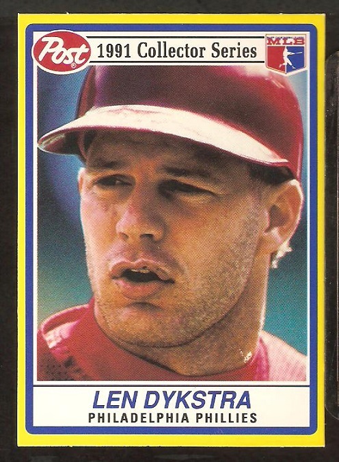 1991 Post Cereal Card # 8 Philadelphia Phillies Len Dykstra - Sports ...