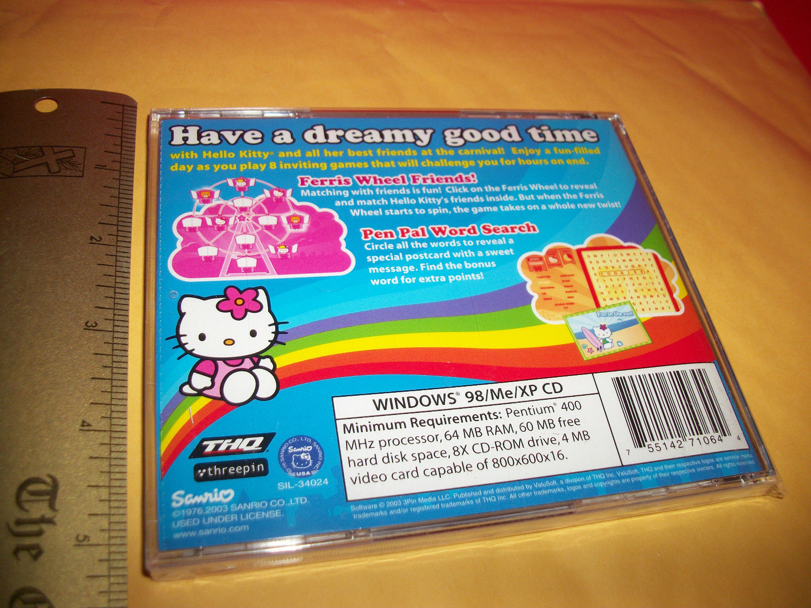Hello Kitty Dream Carnival PC CD ROM Sanrio Cartoon 2003 Windows ...