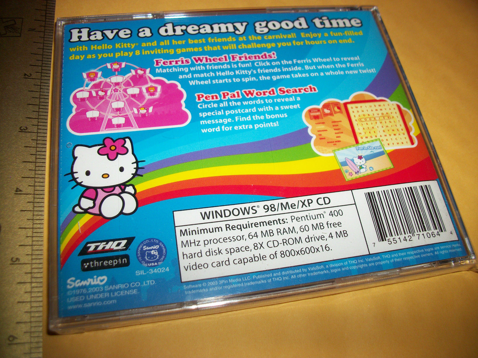 Hello Kitty Dream Carnival PC CD ROM Sanrio Cartoon 2003 Windows ...