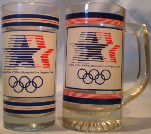1984 Los Angeles Olympics Glass & Glass Mug - Promo Glasses