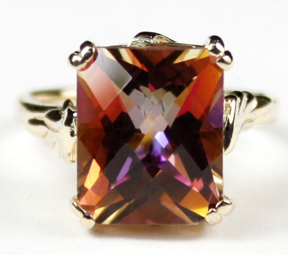 R188, Twilight Fire Topaz, 10KY Gold Ring - Fine Jewelry