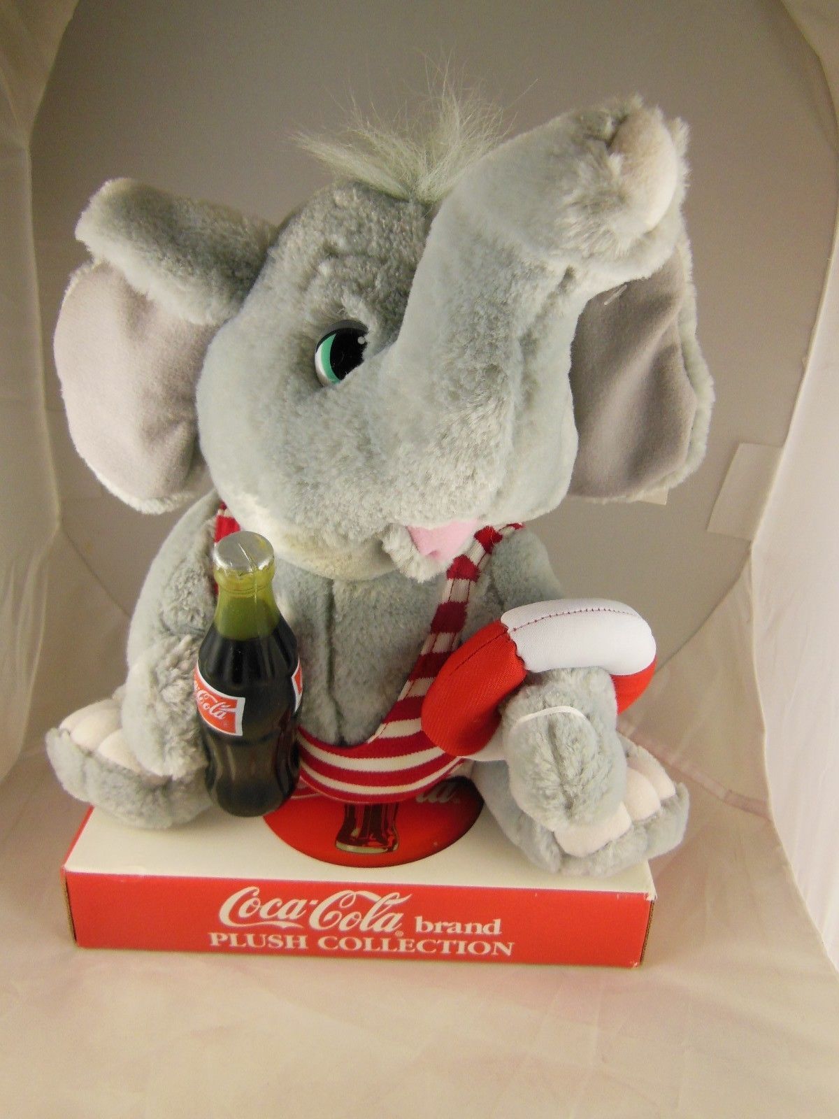 Awesome Coca Cola Coke Plush Elephant with Plastic Bottle MWT Box 10 ...