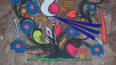 MEXICAN LATINO AMATE BARK INDIAN FOLK ART PAINTING - Paintings