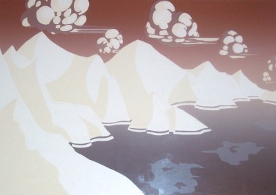 SIGNED DAVID ALLGOOD EMBOSSED ART 'LANDSCAPE" SERIGRAPH - Art Prints