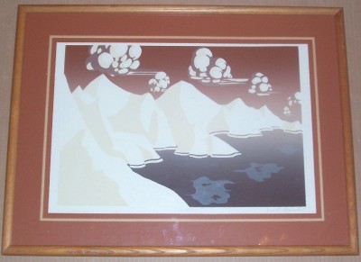 SIGNED DAVID ALLGOOD EMBOSSED ART 'LANDSCAPE" SERIGRAPH - Art Prints