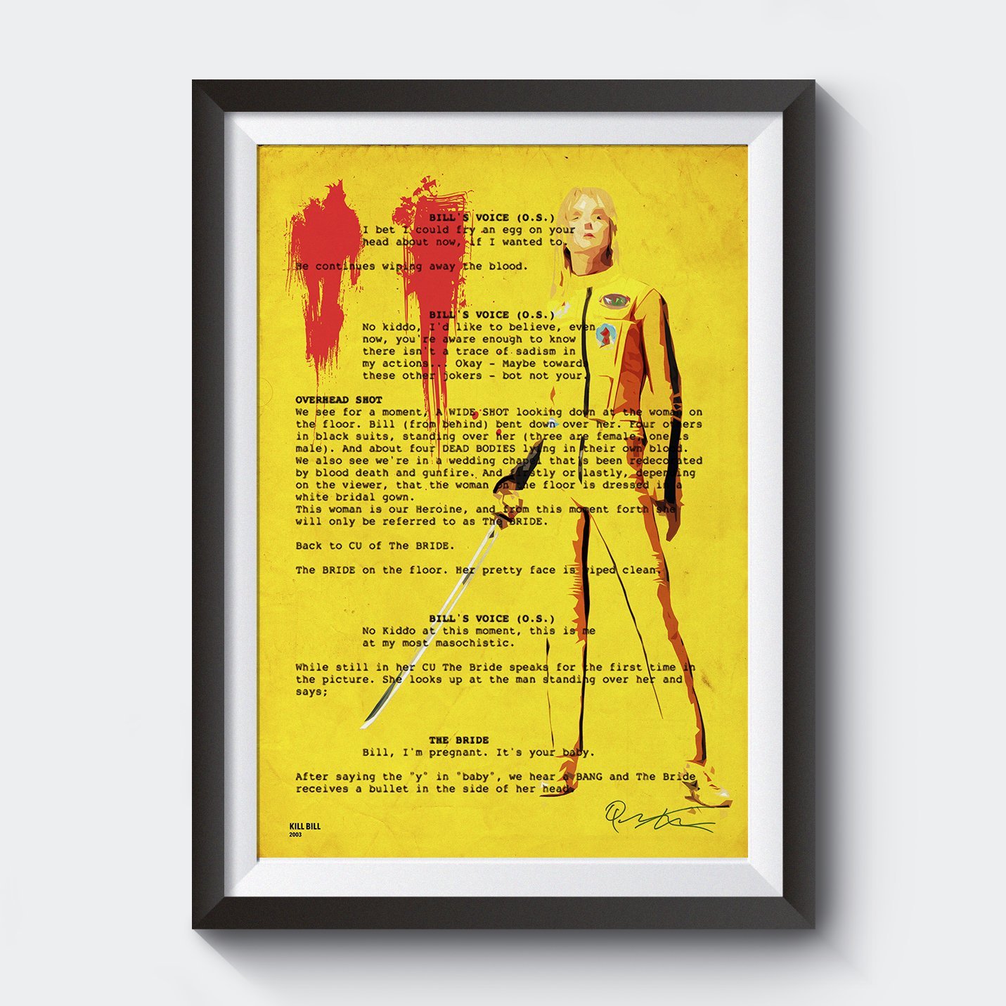 KILL BILL | PAINTING | SCRIPT | Quote | Vintage Style Poster | Print # ...