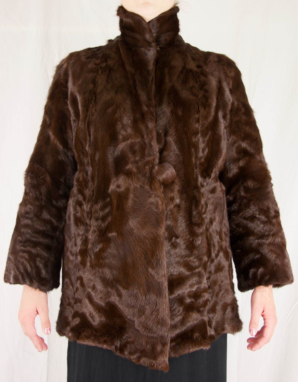 Vintage Rich Dark Chocolate Brown Mink Fur Coat - Specialty