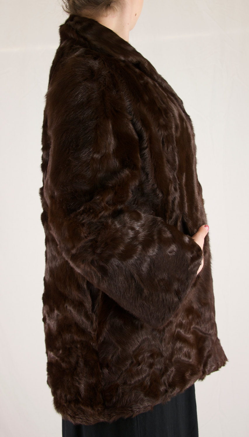 Vintage Rich Dark Chocolate Brown Mink Fur Coat - Specialty