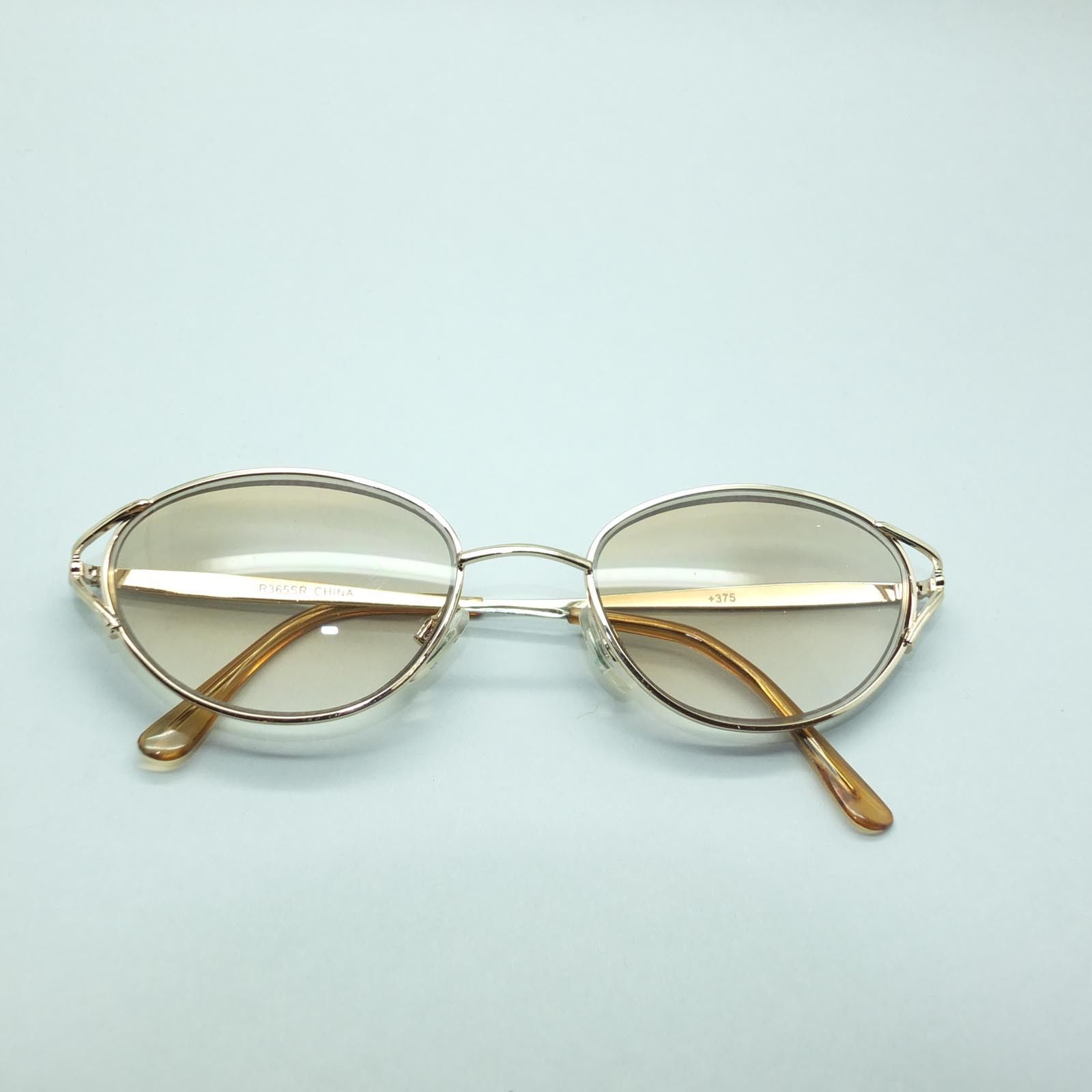 Decorative Gold Metal Frame Sunglasses Tinted Bifocal Reading Glasses 375 Lens Reading Glasses